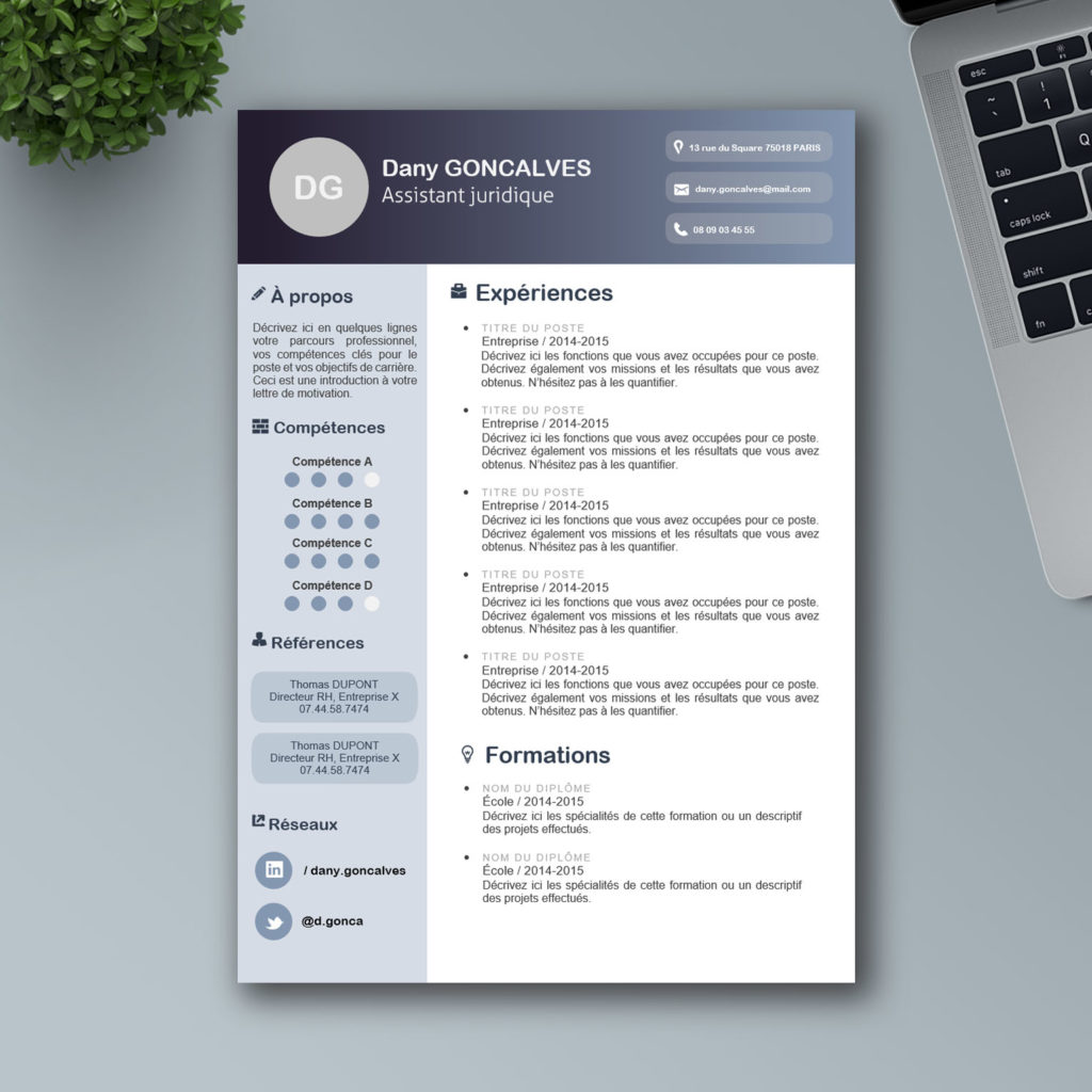 Exemple CV Moderne au format Word - Mon Beau CV