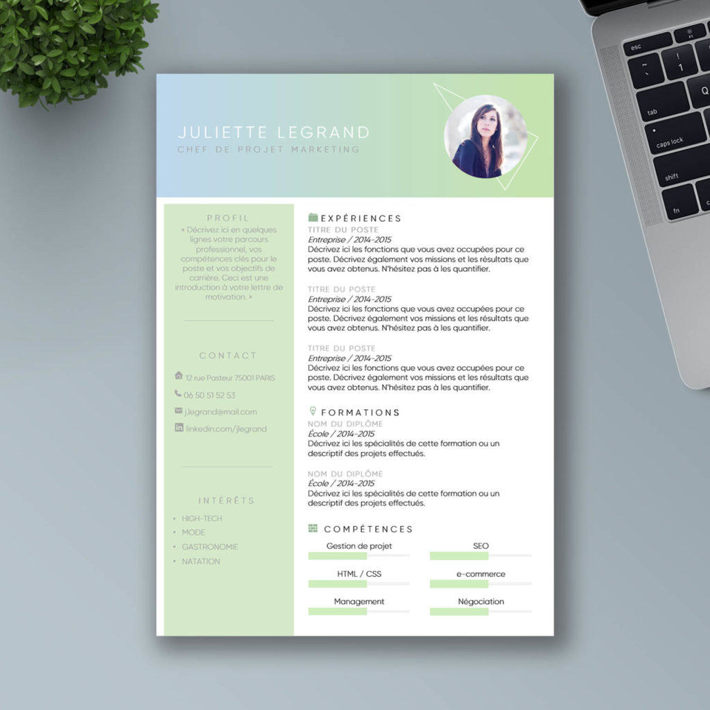 Exemple CV Word à Télécharger et Personnaliser – Dès 2,99€