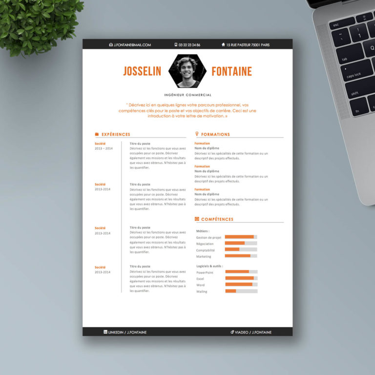 Modèle de CV féminin Word / Powerpoint à télécharger - Mon Beau CV